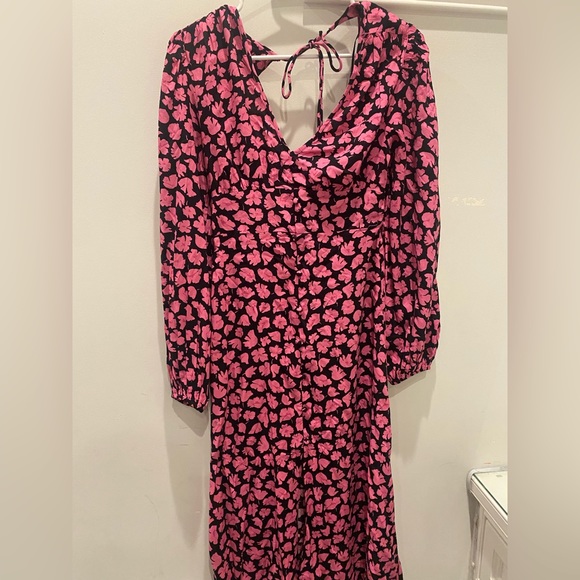 ASOS | Dresses | Asos Miss Selfridge Pink Floral Midi Dress With Open ...